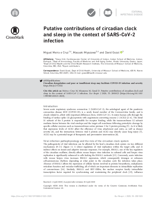 (PDF) Putative contributions of circadian clock and sleep in the ...