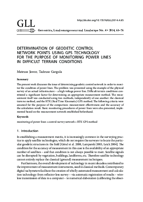 (PDF) Determination of geodetic control network points using GPS ...