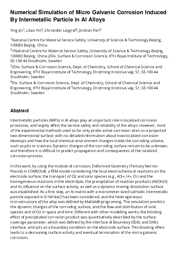 (PDF) Numerical Simulation of Micro-Galvanic Corrosion in Al Alloys: Effect of Geometric Factors