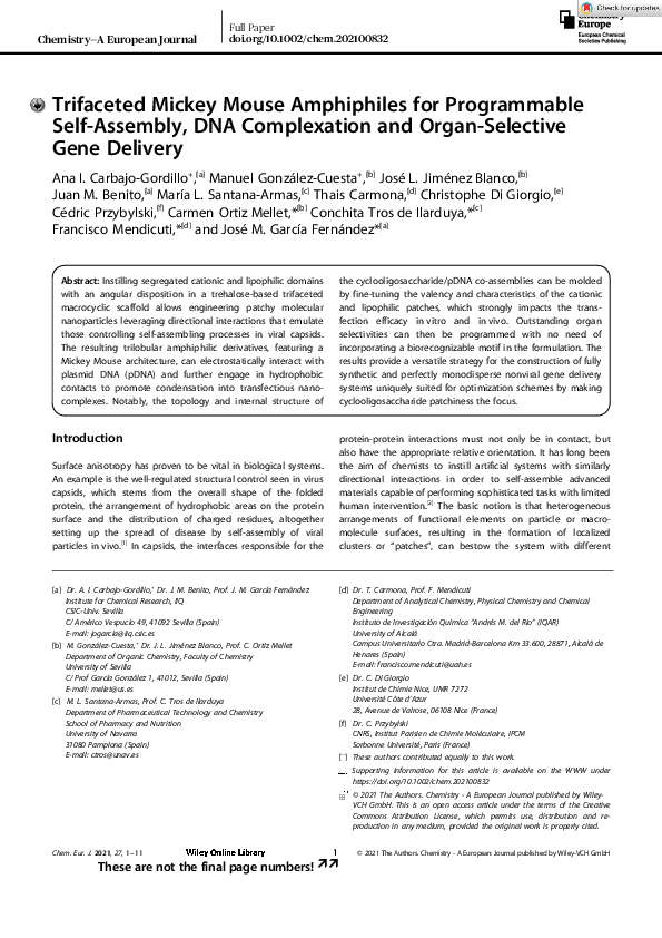 (PDF) Trifaceted Mickey Mouse Amphiphiles for Programmable Self ...