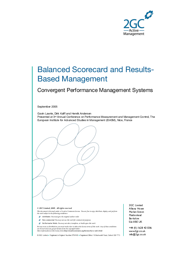 (PDF) Balanced Scorecard and Results- Based Management