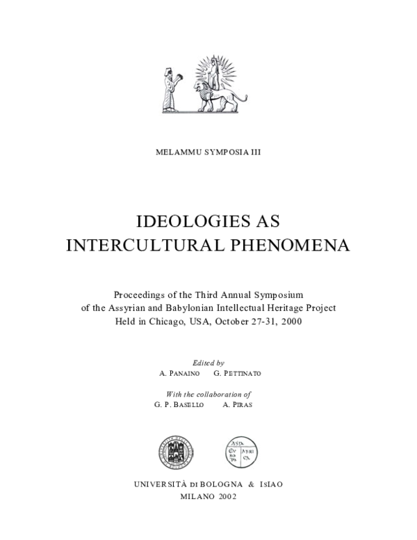 (PDF) Melammu Symposia III Ideologies as Intercultural Phenomena