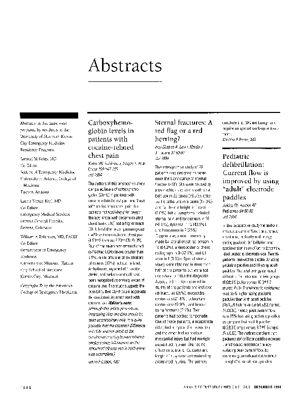 (PDF) Sternal fractures: A red flag or a red herring?