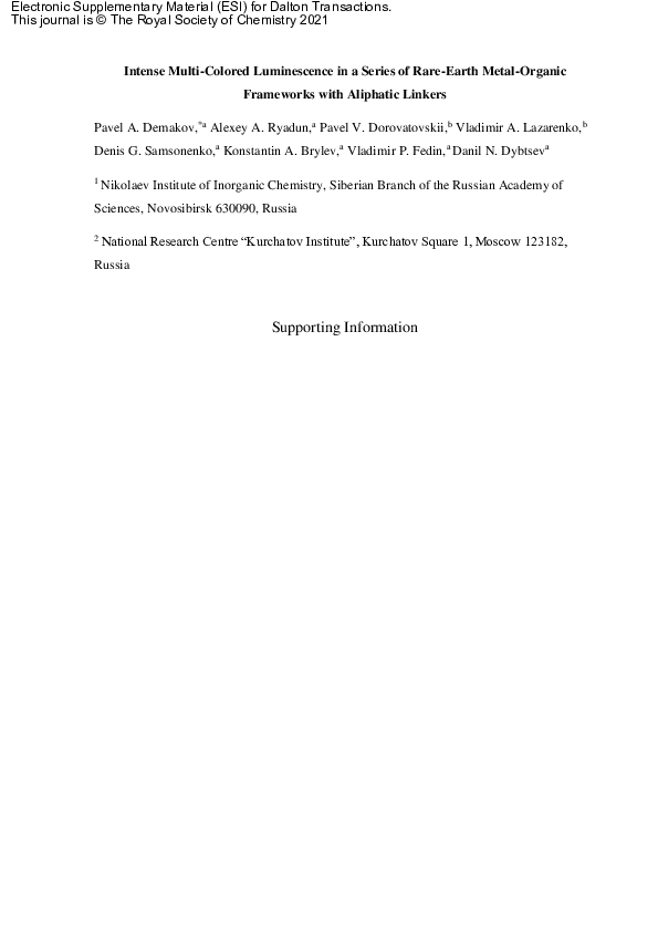 (PDF) Intense multi-colored luminescence in a series of rare-earth ...