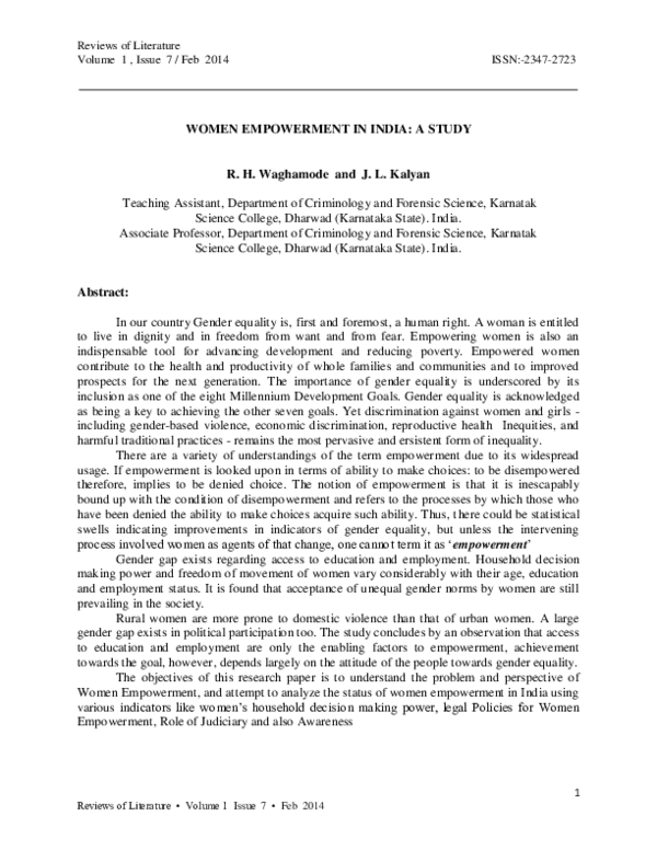 (PDF) HDI and Gender Development Index: Current Status of Women ...