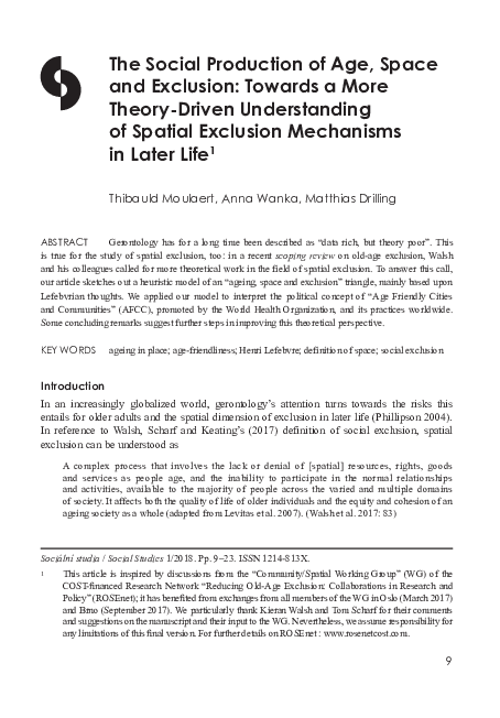 (PDF) The Social Production of Age, Space and Exclusion: Towards a More ...