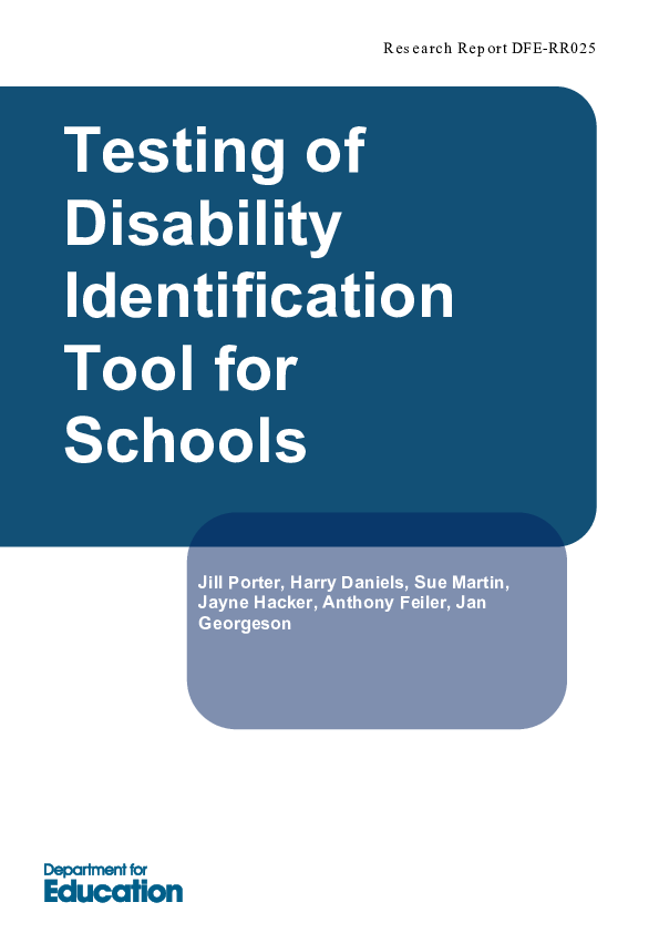 (PDF) Testing of Disability Identification Tool for Schools