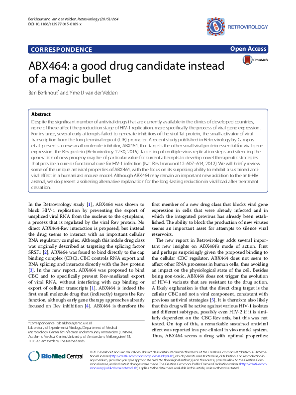 (PDF) ABX464: a good drug candidate instead of a magic bullet