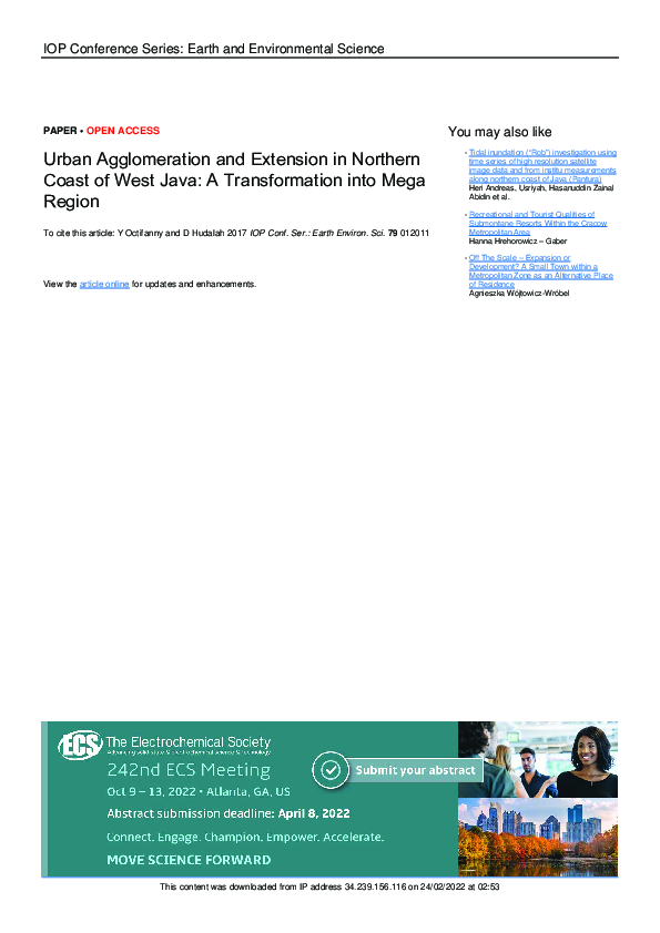 (PDF) Urban Agglomeration and Extension in Northern Coast of West Java ...