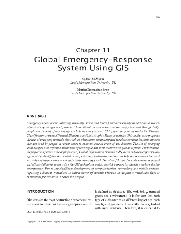 (PDF) GIS-Based Global Emergency Response Model