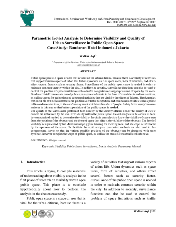 (PDF) Parametric Isovist Analysis to Determine Visibility and Quality ...