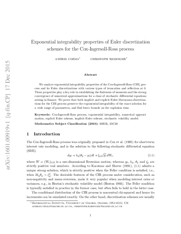 (PDF) Exponential integrability properties of Euler discretization ...