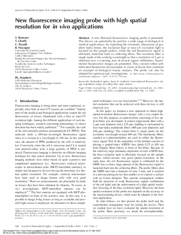 (PDF) New fluorescence imaging probe with high spatial resolution for ...