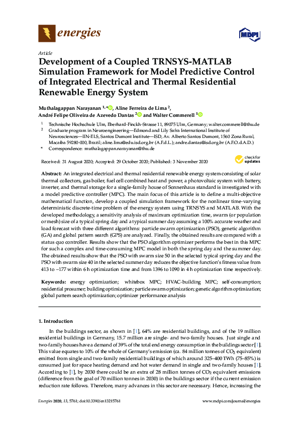 (PDF) Development of a Coupled TRNSYS-MATLAB Simulation Framework for Model Predictive Control ...