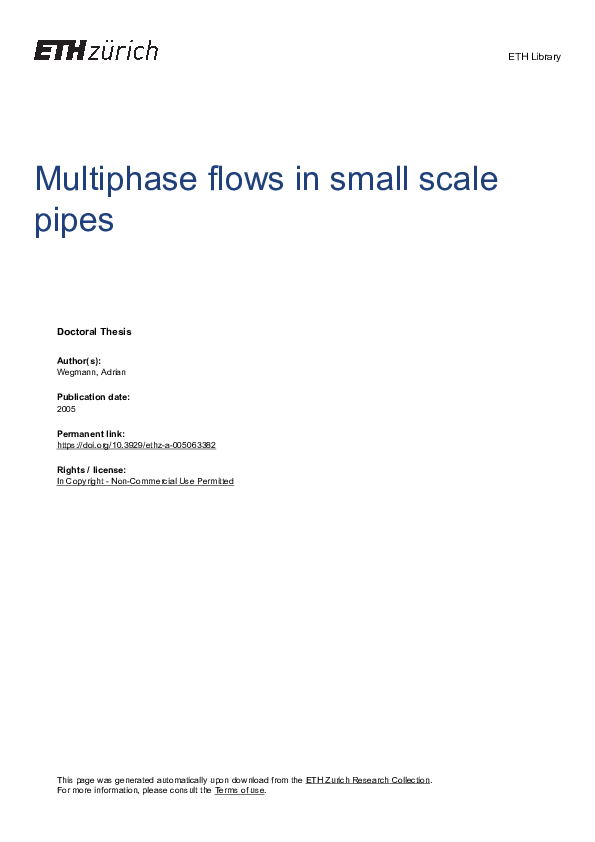 (PDF) Multiphase flows in small scale pipes