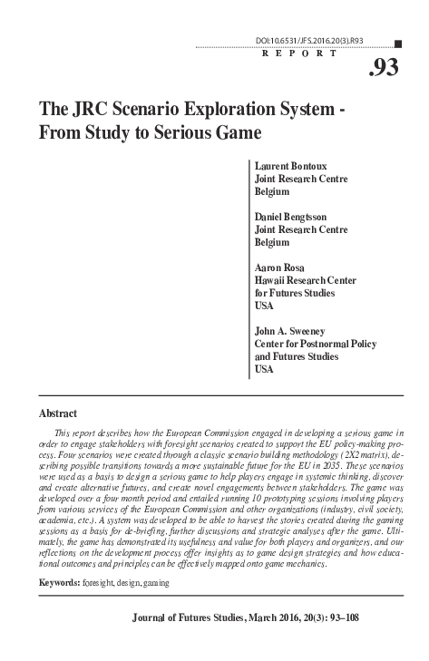 (PDF) A Game for All Seasons: Lessons and Learnings from the JRC’s ...