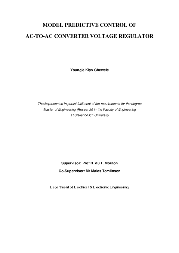 (PDF) Model predictive control of AC-to-AC converter voltage regulator ...