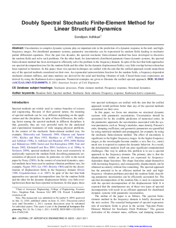 (PDF) Doubly Spectral Finite Element Method for Stochastic Field ... (PDF) Doubly Spectral Finite Element Method for Stochastic Field ...