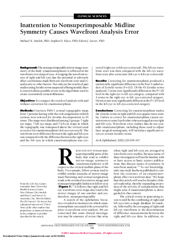 (PDF) Inattention to Nonsuperimposable Midline Symmetry Causes ...