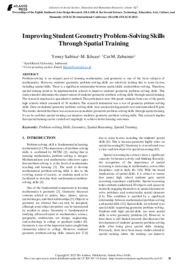 (PDF) Improving Student Geometry Problem-Solving Skills Through Spatial ...