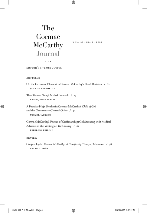 (PDF) Cormac McCarthy’s Poetics of Craftsmanship: Collaborating with ...