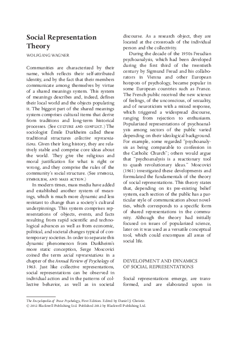 (PDF) Social Representation Theory