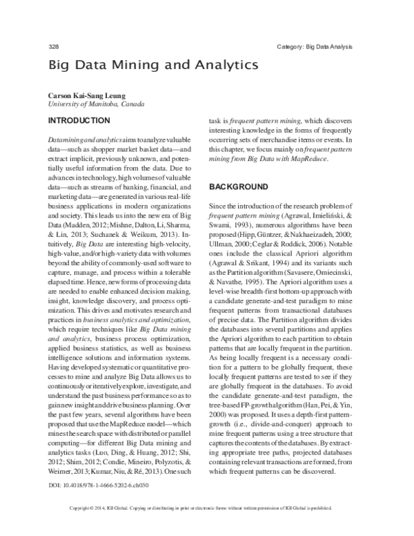 (PDF) Big Data Mining and Analytics