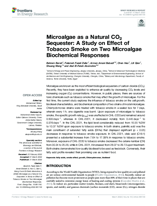 (PDF) Microalgae as a Natural CO2 Sequester: A Study on Effect of ...