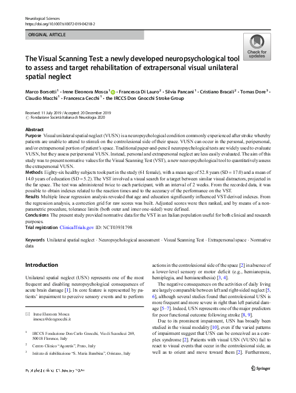 (PDF) The Visual Scanning Test: a newly developed neuropsychological ...