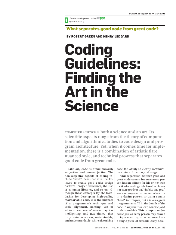 (PDF) Coding guidelines
