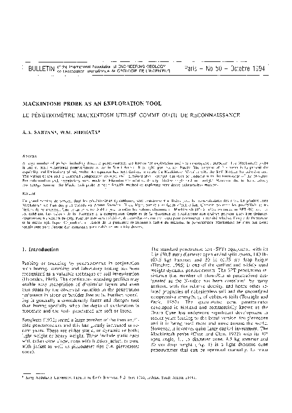 (PDF) Mackintosh probe as an exploration tool