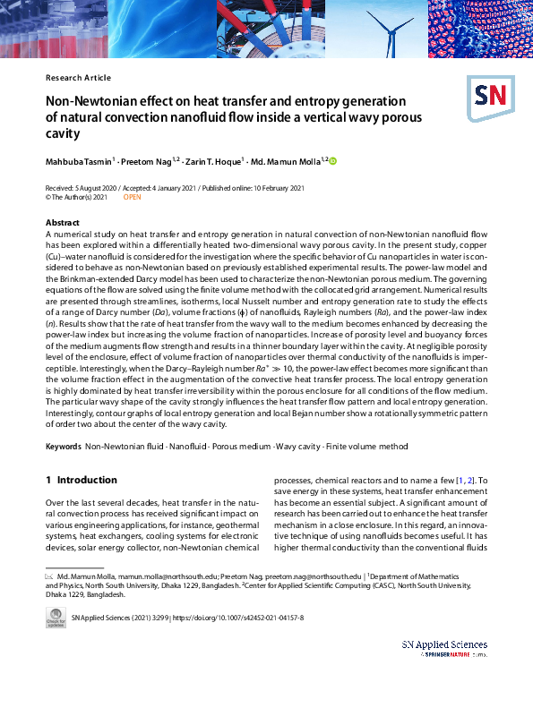 Pdf Laminar Free Convection And Entropy Generation Inside An Inclined Wavy Enclosure Capt