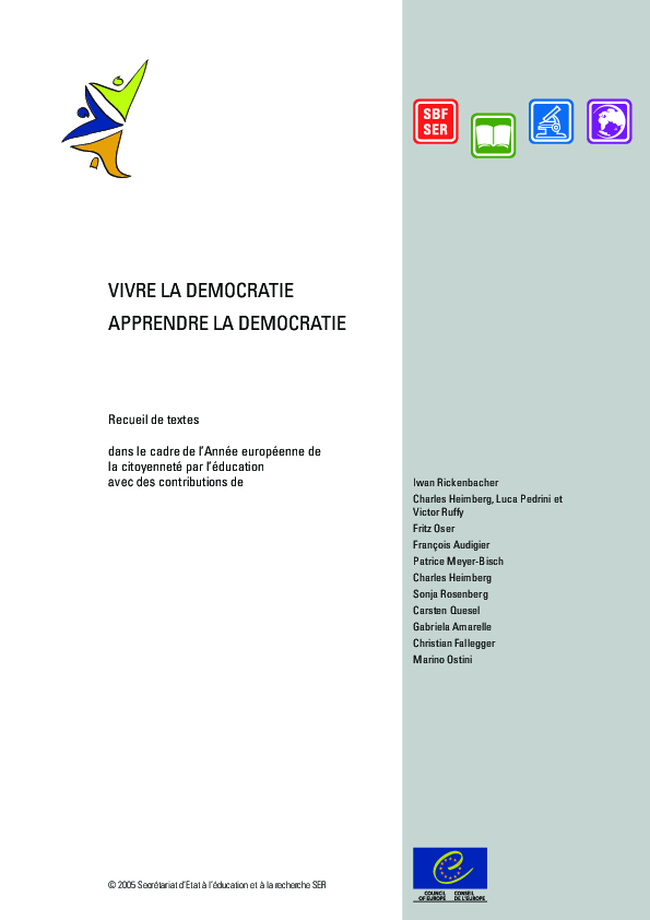 (PDF) Vivre La Democratie Apprendre La Democratie