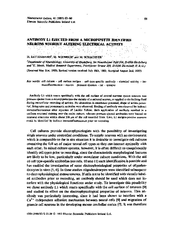 (PDF) Antibody L1 ejected from a micropipette identifies neurons ...