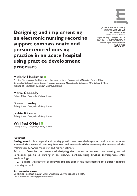 (PDF) Designing and implementing an electronic nursing record to ...