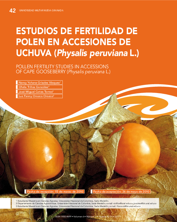 (PDF) estudios de Fertilidad de Polen en accesiones de ucHuva (Physalis peruviana l.)