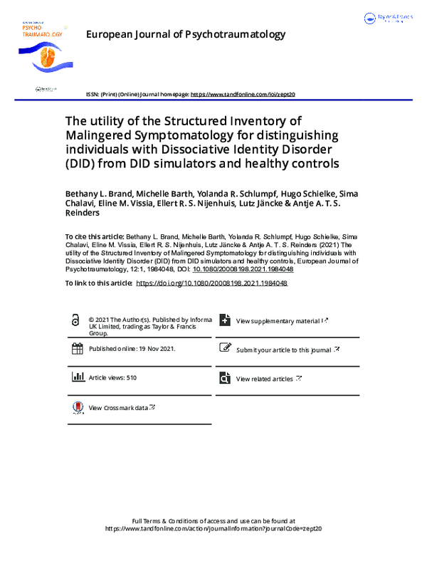 (PDF) The utility of the Structured Inventory of Malingered ...