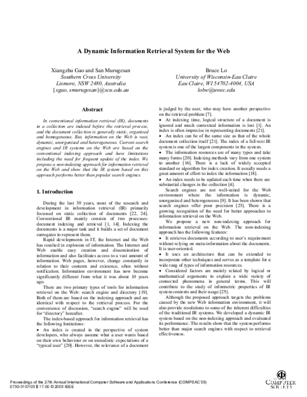 (PDF) A dynamic information retrieval system for the Web