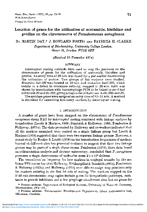 (PDF) Location of genes for the utilization of acetamide, histidine and ...