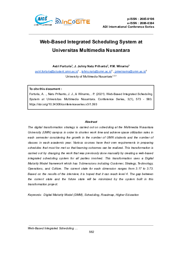 (PDF) Web-Based Integrated Scheduling System at Universitas Multimedia ...