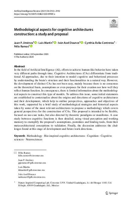 (PDF) Methodological aspects for cognitive architectures construction: a study and proposal ...