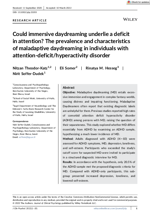 (PDF) Could immersive daydreaming underlie a deficit in attention? The ...