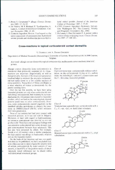 (PDF) Cross-reactions in topical corticosteroid contact dermatitis