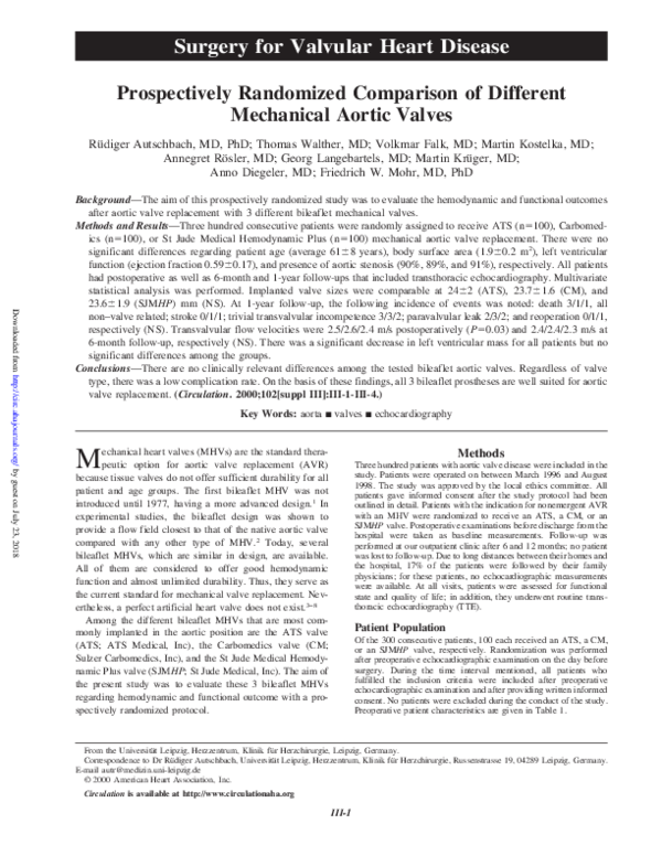 (PDF) Prospectively Randomized Comparison of Different Mechanical ...
