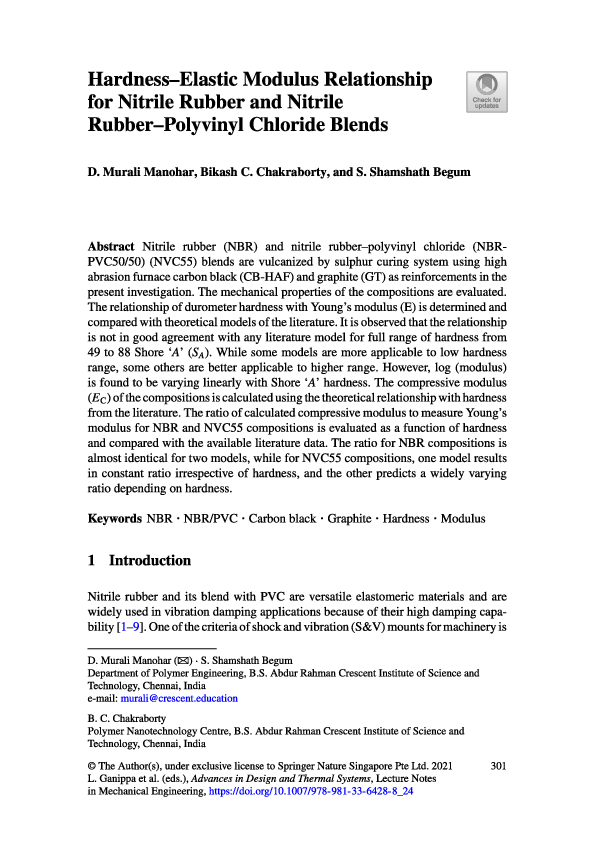 (PDF) Hardness – Elastic Modulus Relationship for Nitrile Rubber and ...