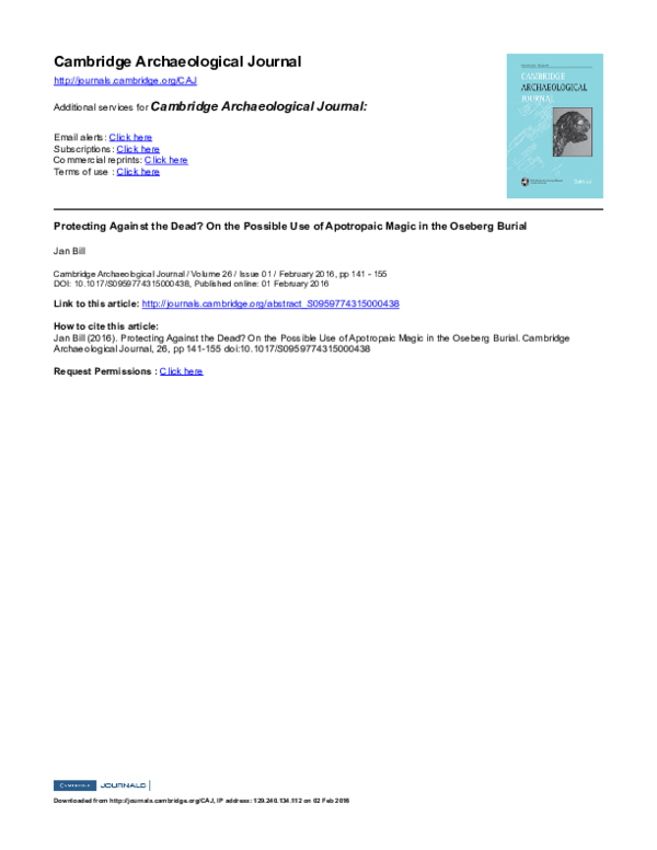 (PDF) Protecting Against the Dead? On the Possible Use of Apotropaic ...