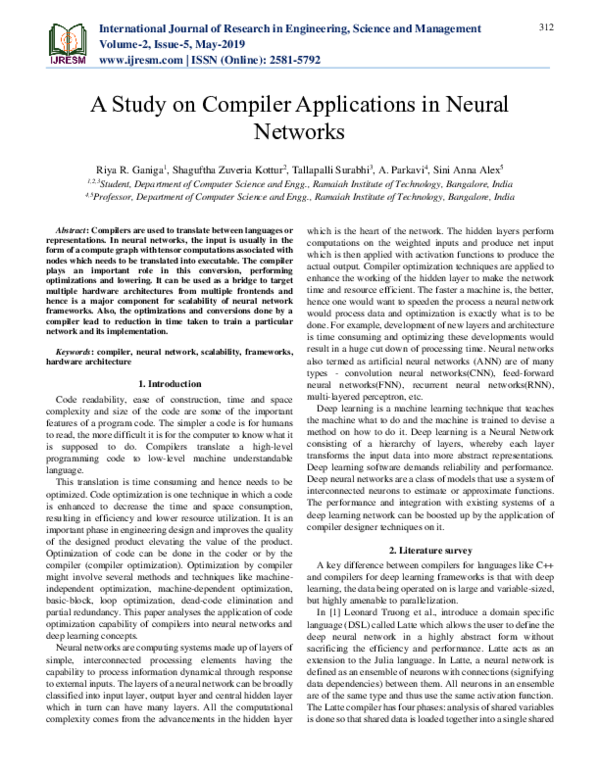 (PDF) A Study on Compiler Applications in Neural Networks