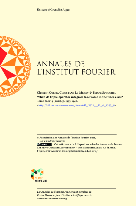 (PDF) When do triple operator integrals take value in the trace class?