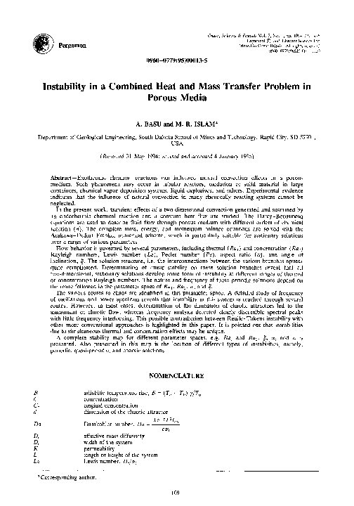 (PDF) Instability in a combined heat and mass transfer problem in ...