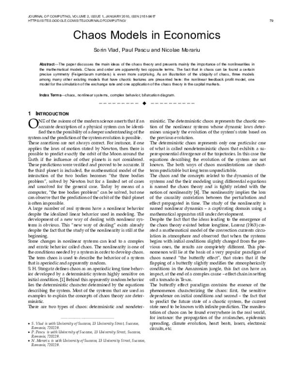 (PDF) Chaos Models in Economics